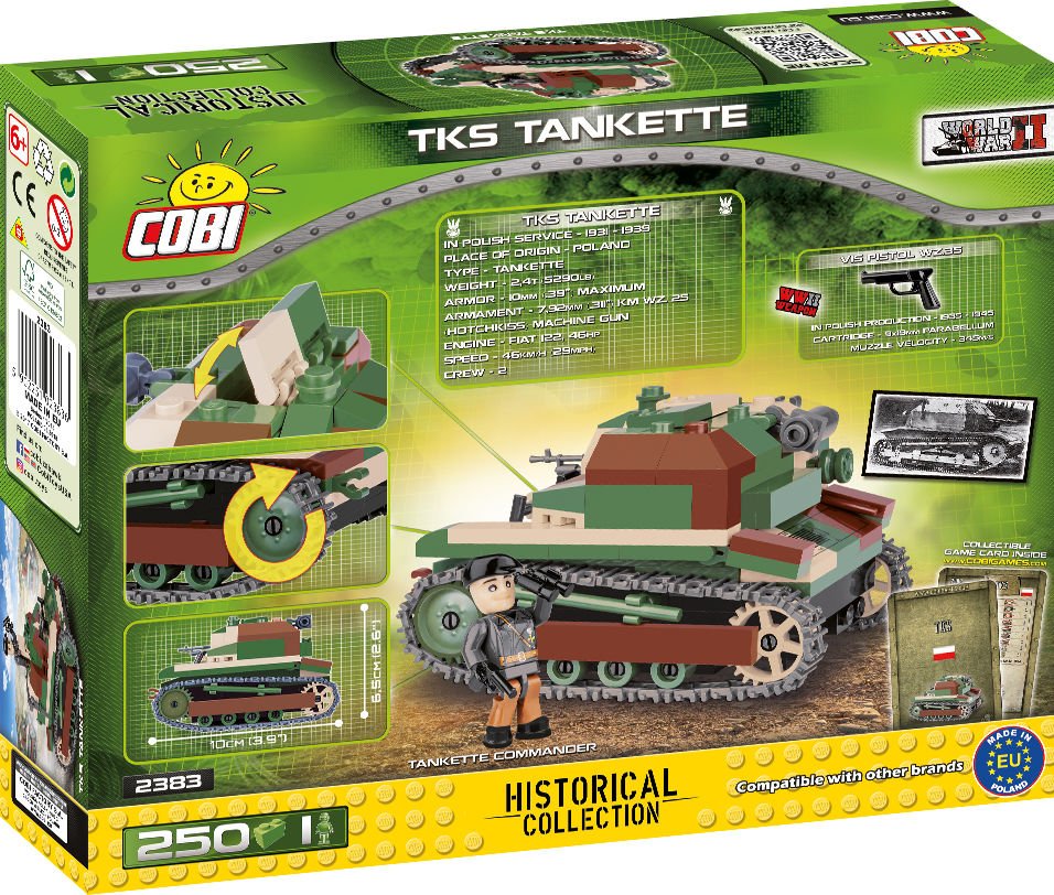 Klocki Cobi czołg - TKS Tankietka - 2383 - Nodik.pl