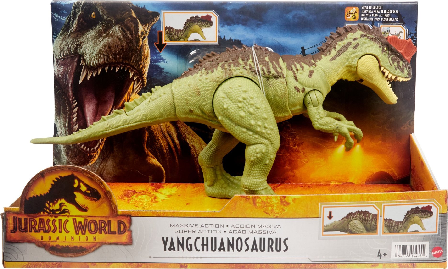 Jurassic World Dinozaur Dziki ryk Mattel Yangchuanosaurus